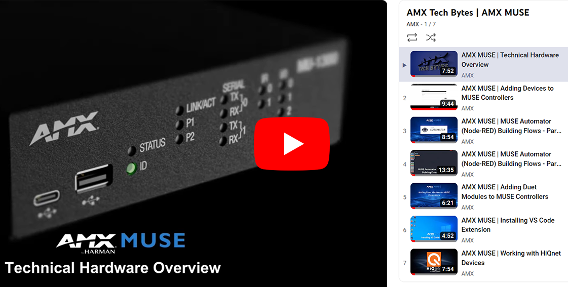 AMX MUSE: Empowering AV Developers with a Playground of Possibilities - HARMAN Professional ...